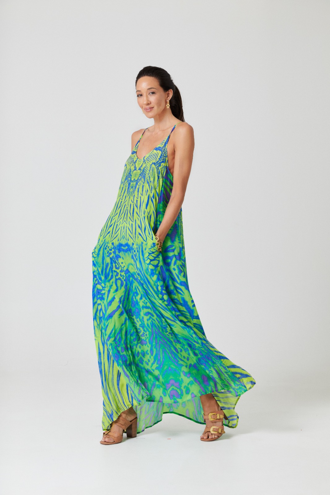 Regina, One Shoulder Peplum Dress: Tribal Mix | Simone Irani