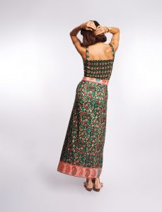 Toni, Pleated Skirt Set: Green | Simone Irani